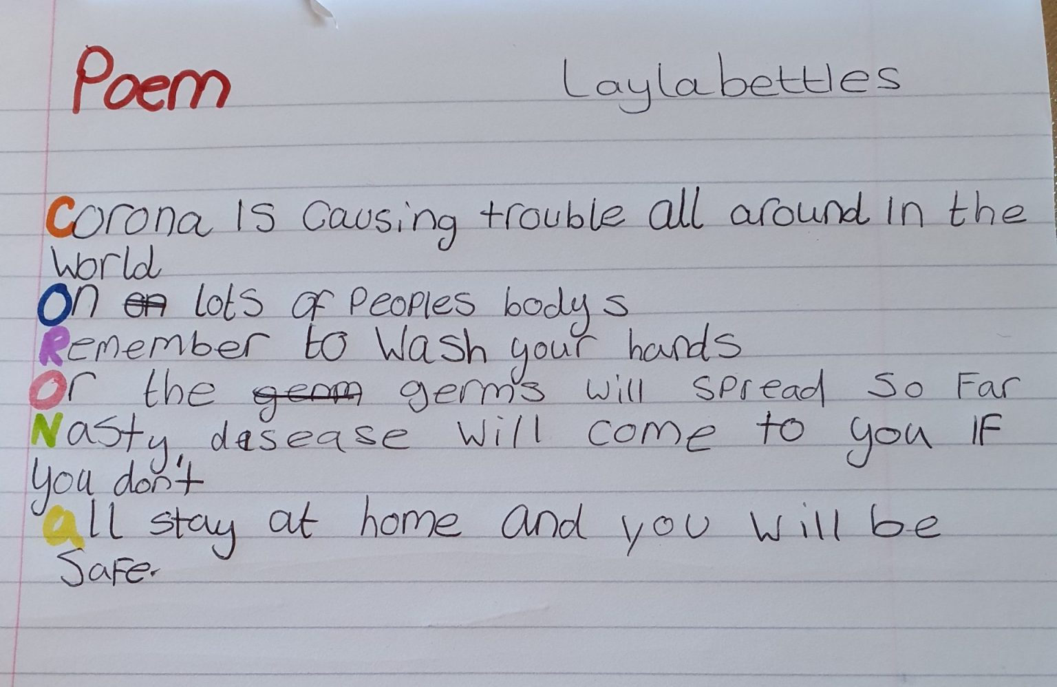 Layla’s beautiful acrostic poem! | Green Top School