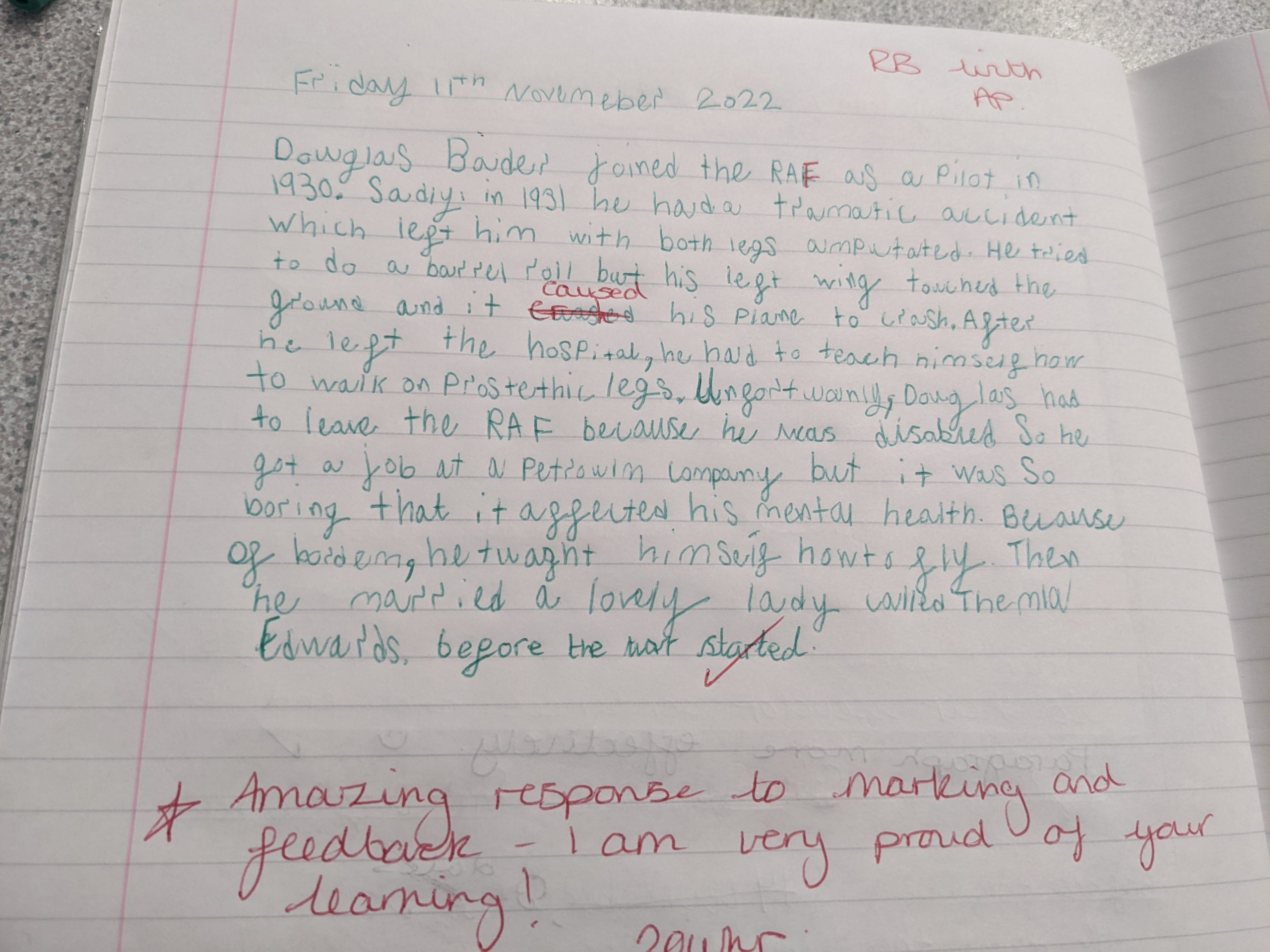 Class 10: amazing writing and response to marking and feedback. | Green ...