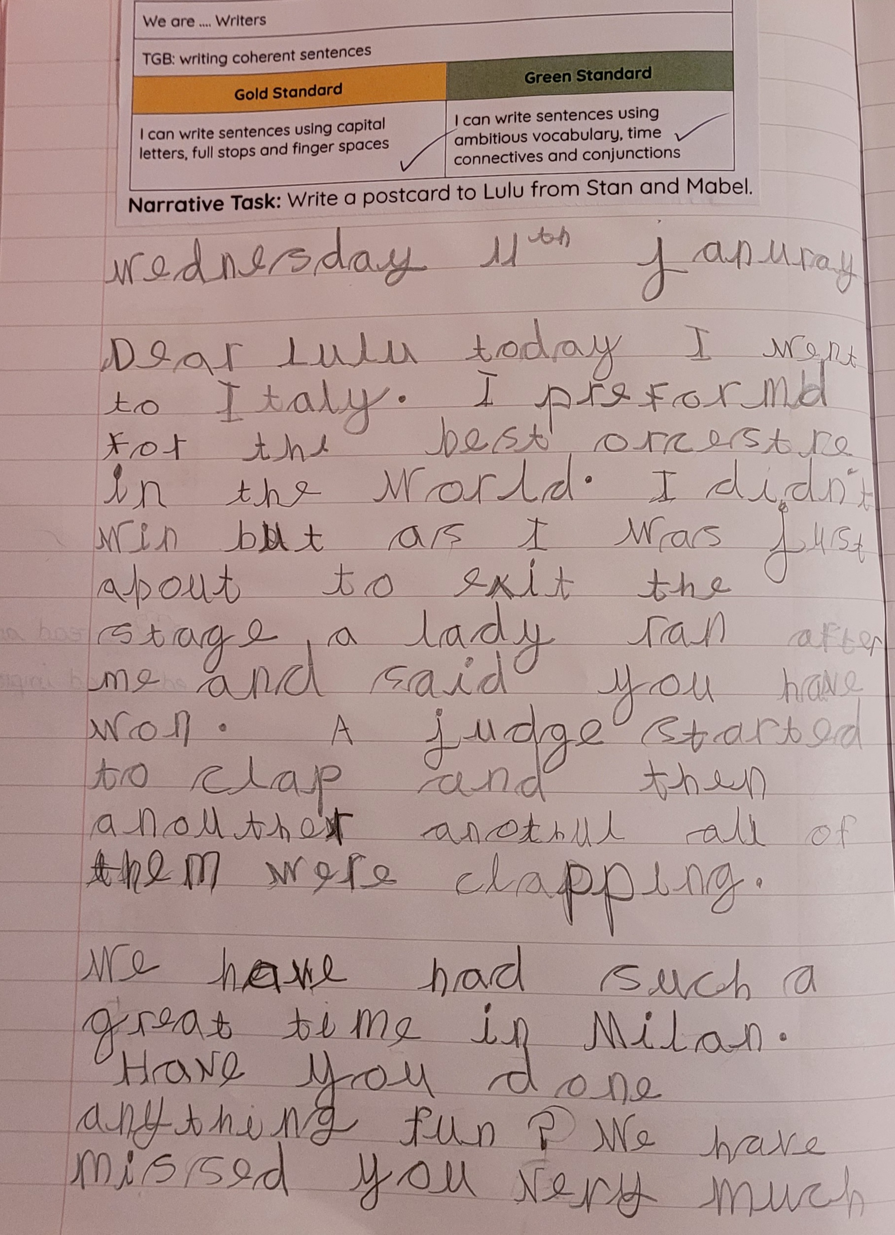 class 9s fantastic writing | Green Top School
