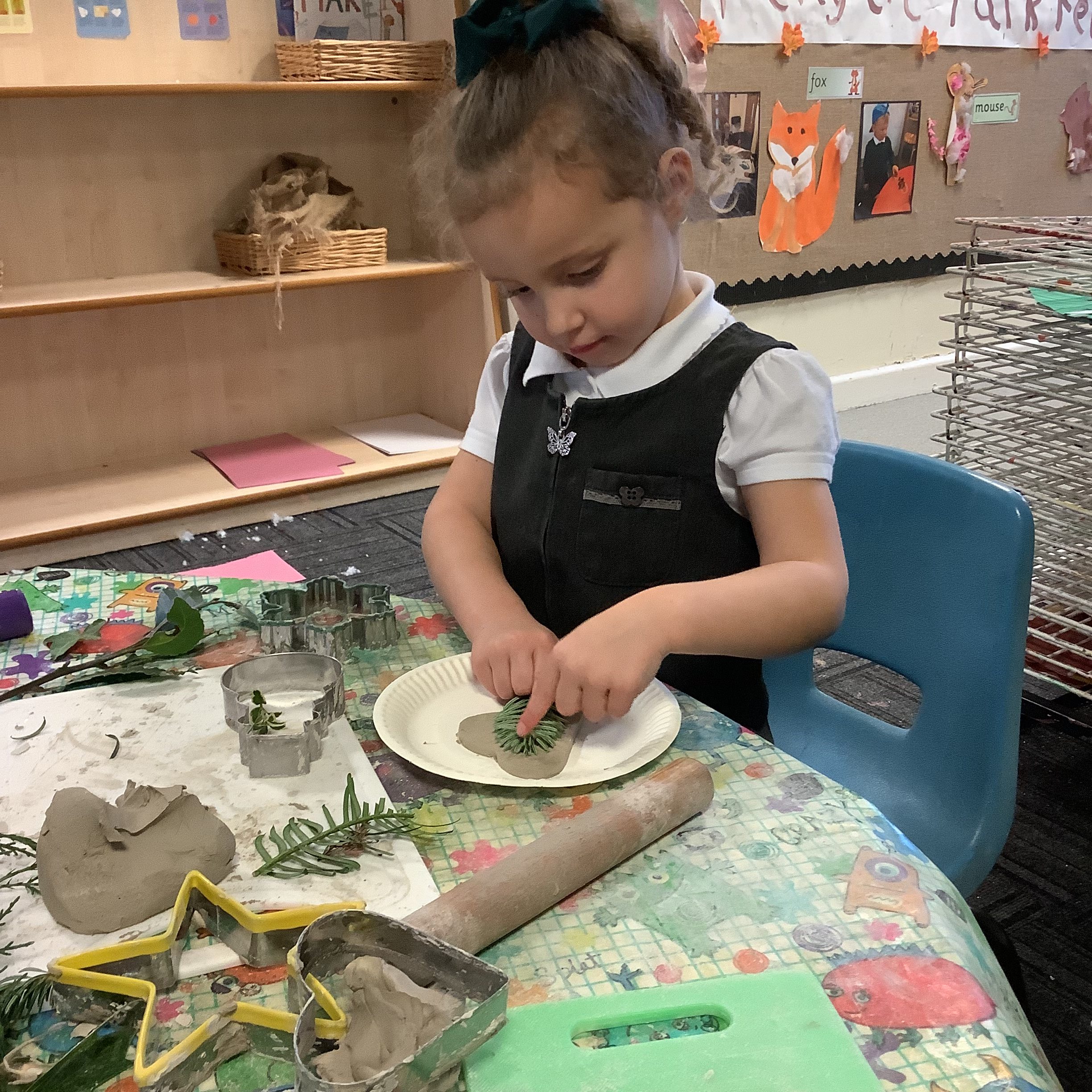 Clay modelling tree decorations in Nursery… | Green Top School
