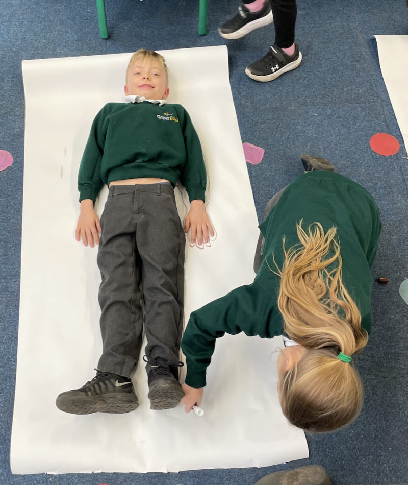 Class 7 labelling body parts! | Green Top School