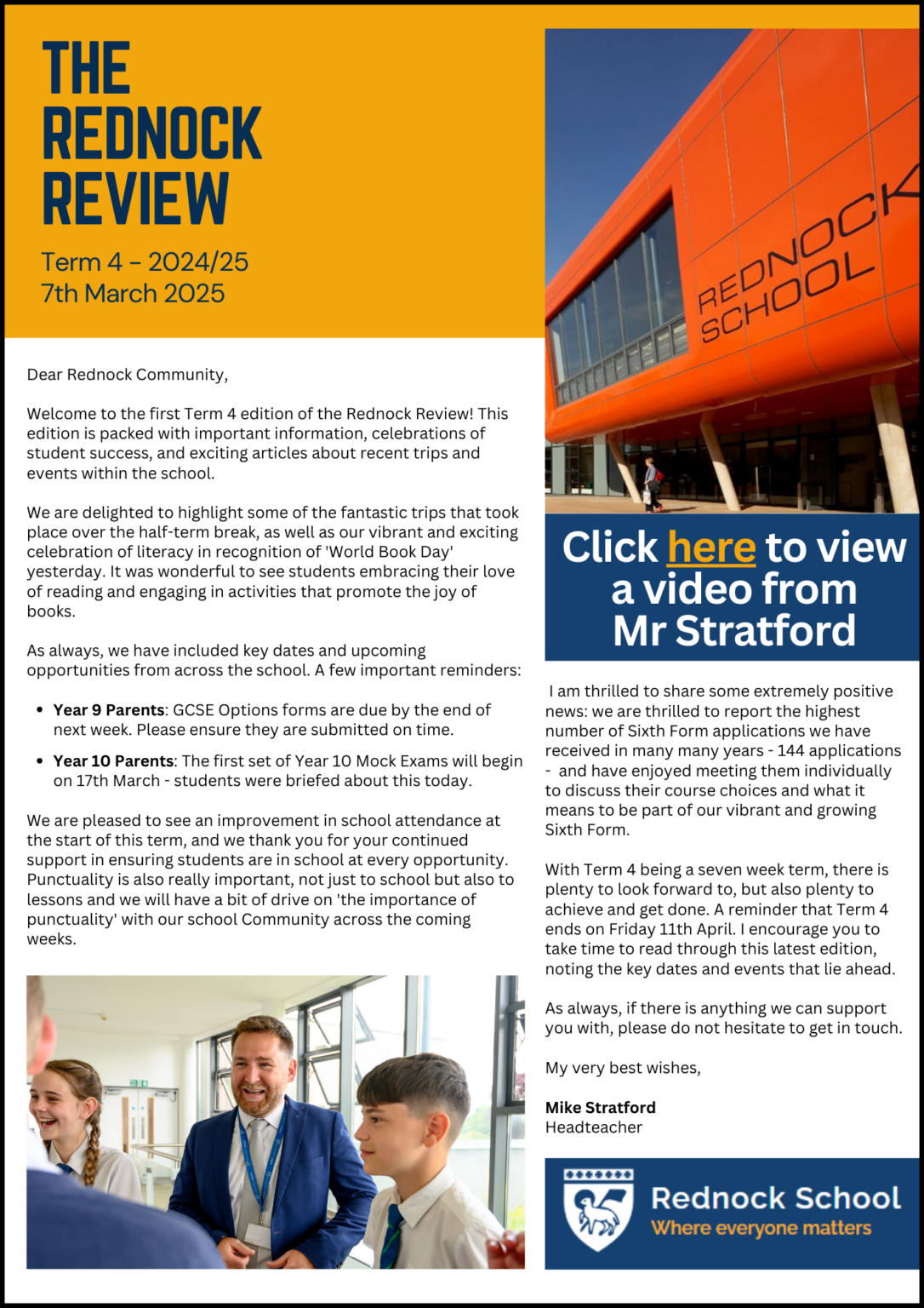 The Rednock Review | Rednock School