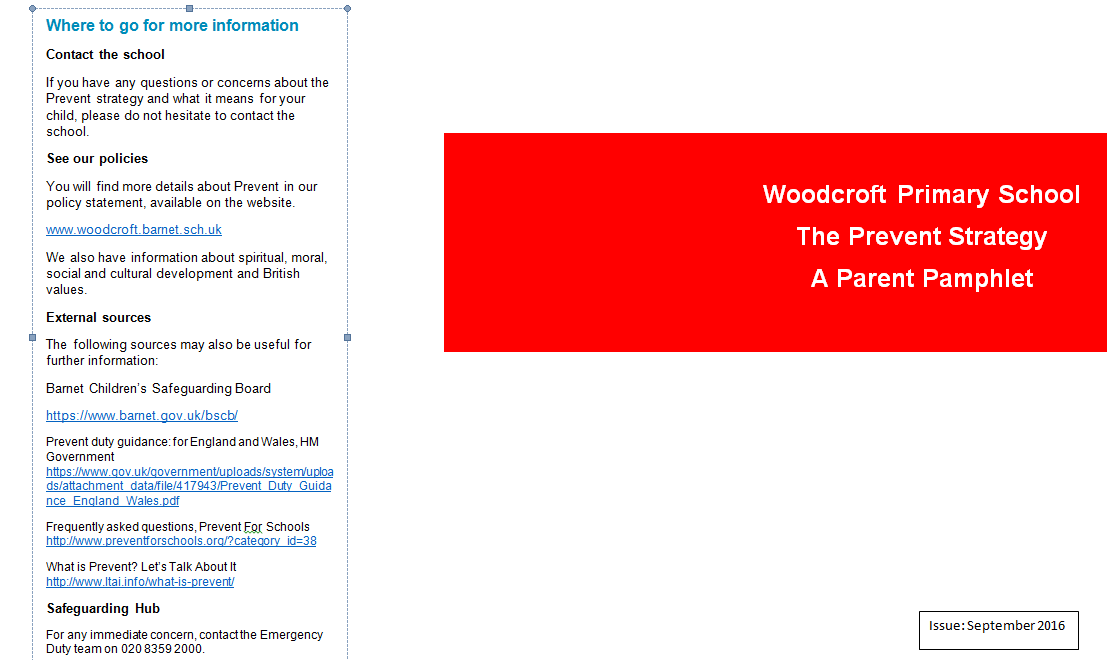 Prevent Strategy | Woodcroft Primary School