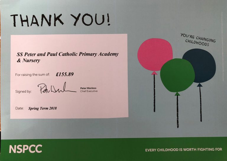 NSPCC Fundraising | SS Peter and Paul Catholic Primary Academy & Nursery