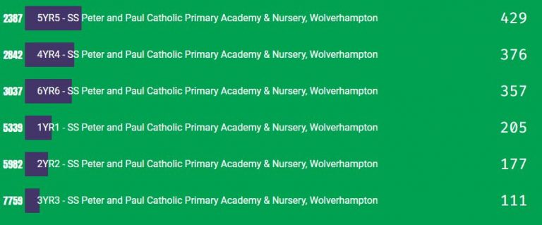NSPCC Rocks Results | SS Peter and Paul Catholic Primary Academy & Nursery