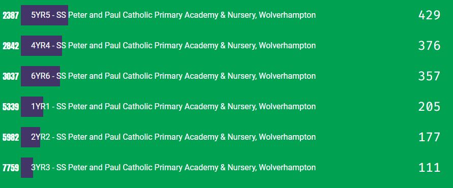 NSPCC Rocks Results | SS Peter and Paul Catholic Primary Academy & Nursery