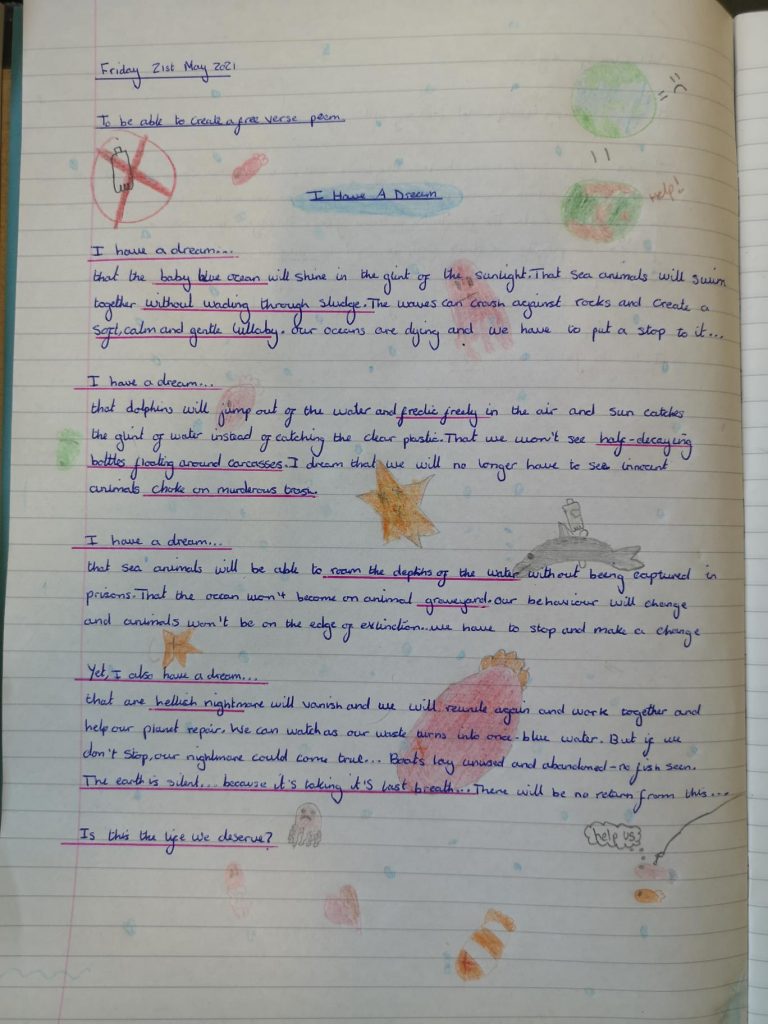 Free Verse Poetry in Year 6 | Christopher Pickering Primary School