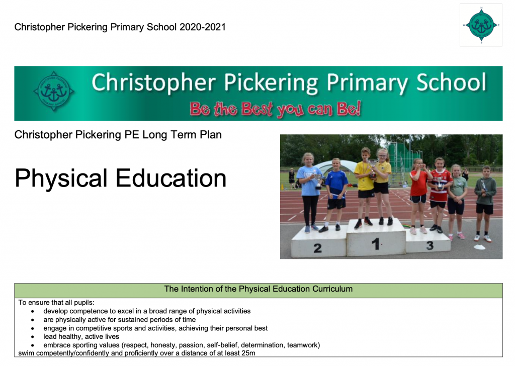 PE Curriculum Content and Progression | Christopher Pickering Primary ...