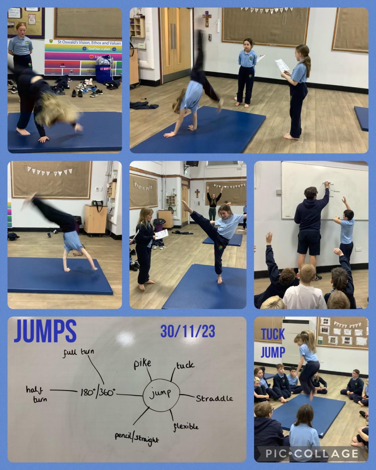 Year 5 – Gymnastics jumps! – 30.11.2023 | St Oswald's CE VA Primary School