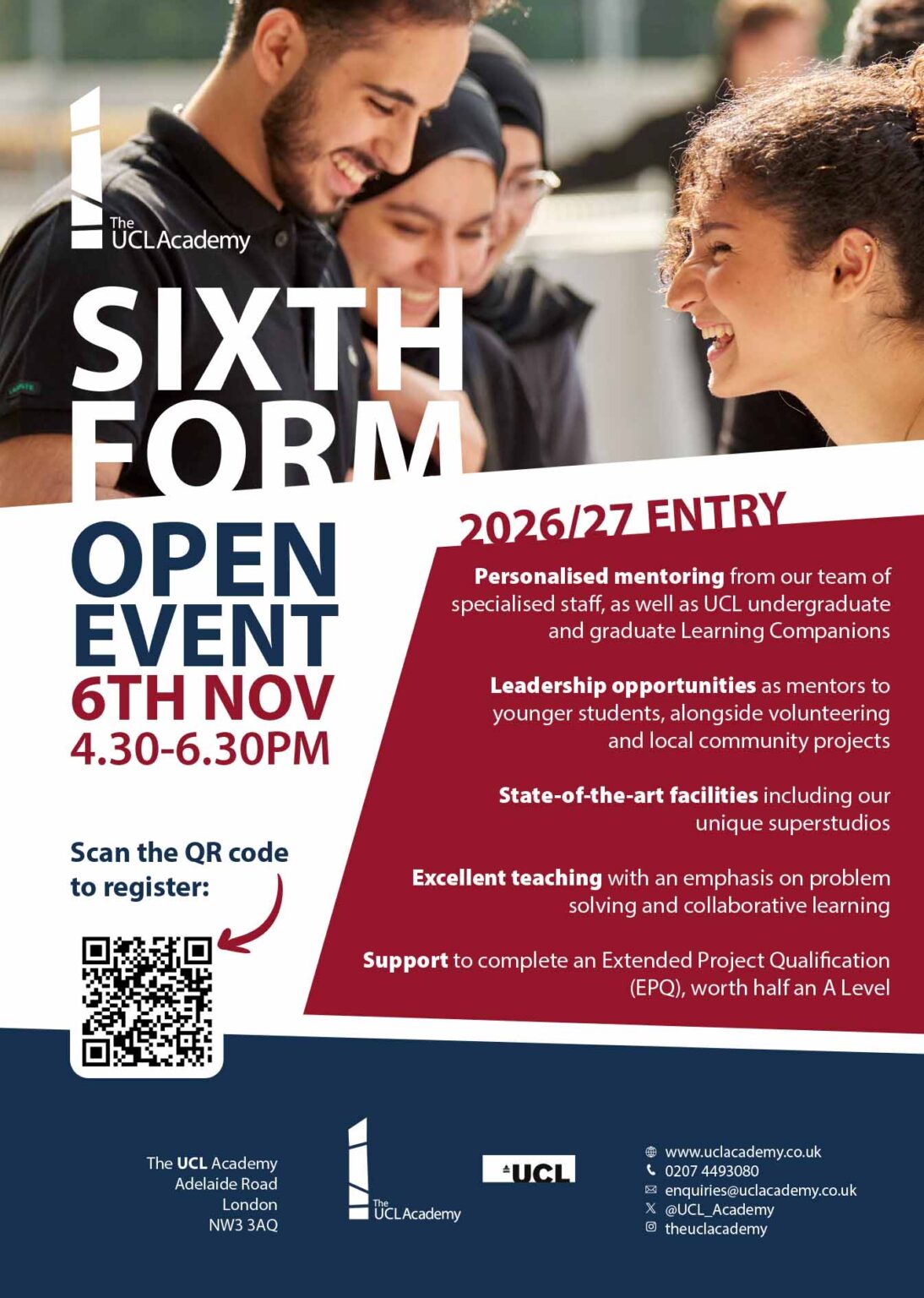 Sixth Form Admissions | UCL Academy