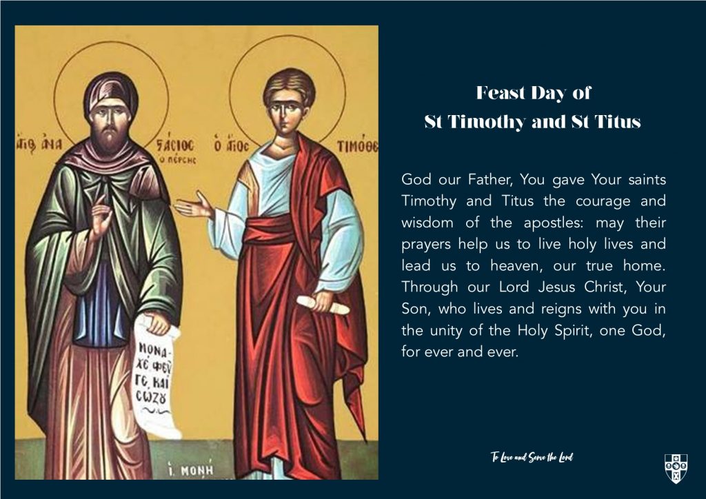 Today we celebrate the Feast Day of St Timothy and St Titus | St Edmund ...