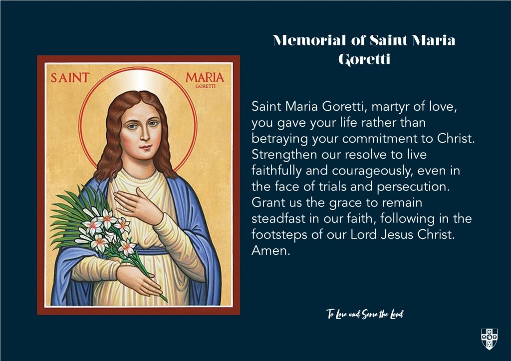 Memorial of Saint Maria Goretti | St Edmund's Catholic Academy