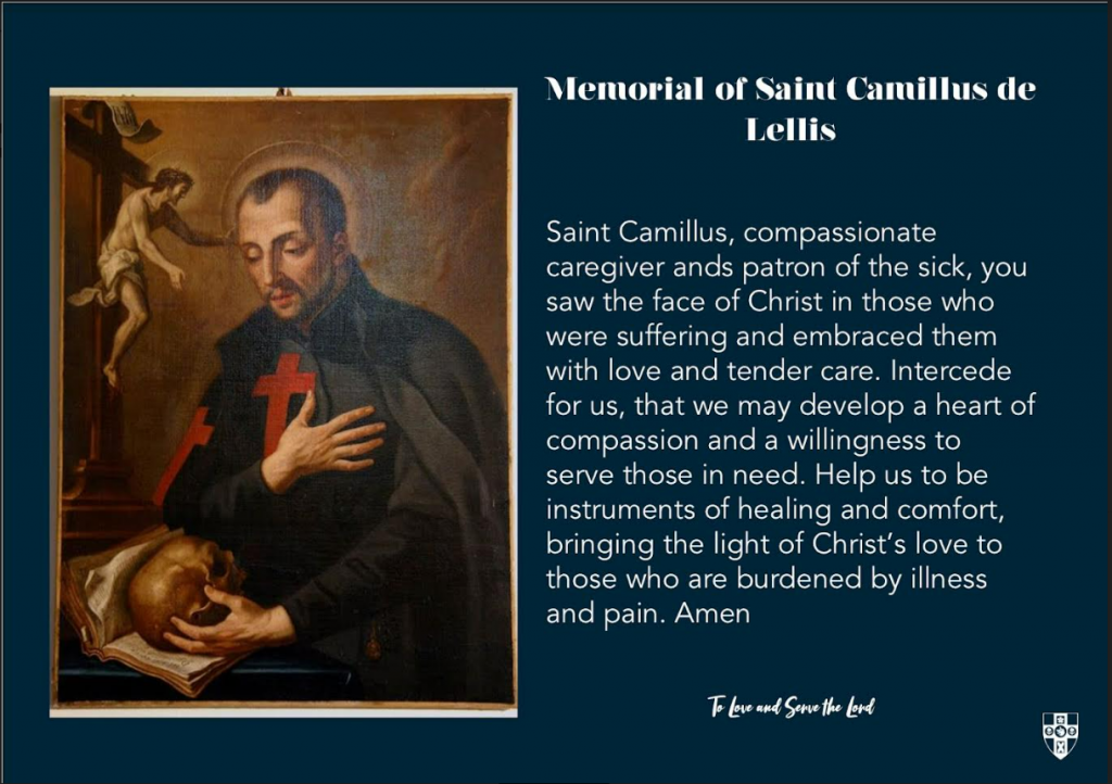 Memorial of Saint Camillus de Lellis | St Edmund's Catholic Academy