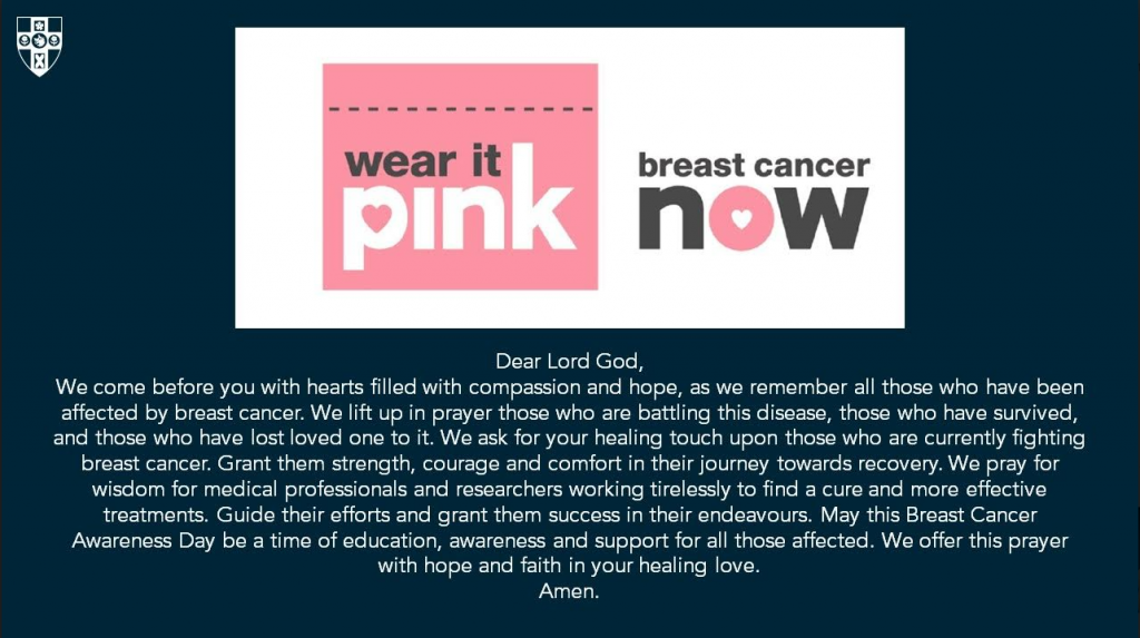 Wear It Pink – Breast Cancer Awareness | St Edmund's Catholic Academy