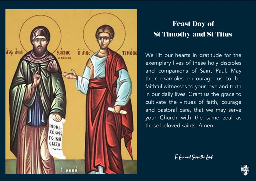 Saint Timothy and Saint Titus Feast Day | St Edmund's Catholic Academy