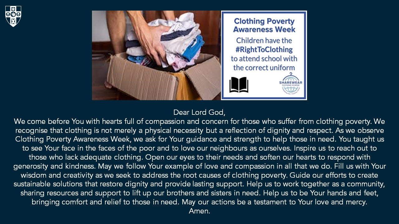 Clothing Poverty Awareness Week | St Edmund's Catholic Academy