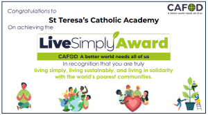Live Simply School | St Teresa's Catholic Primary Academy