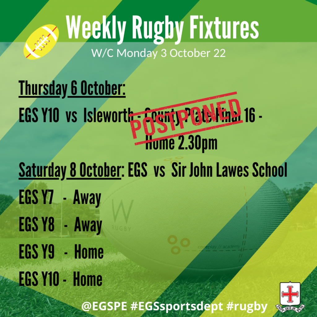 Rugby Fixtures This Week | ENFIELD GRAMMAR SCHOOL