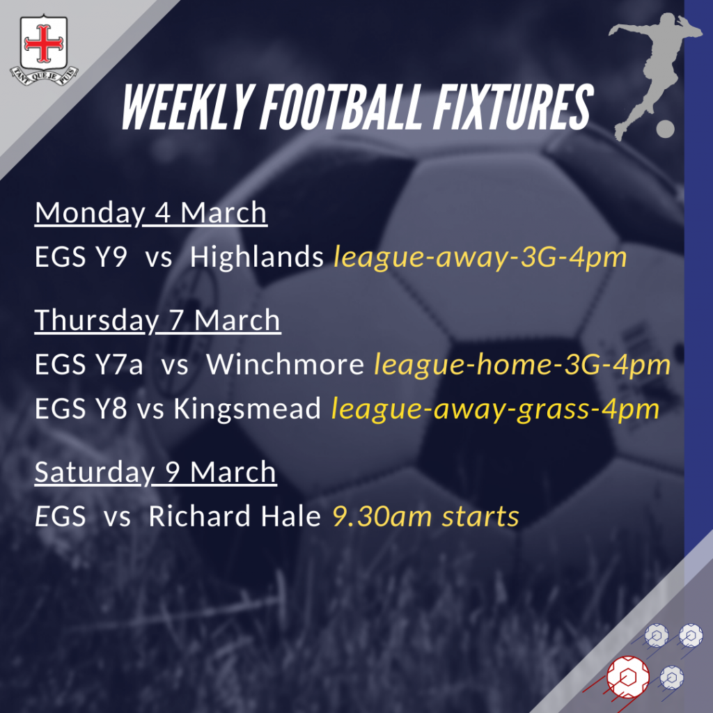 Football Fixtures This Week… | ENFIELD GRAMMAR SCHOOL