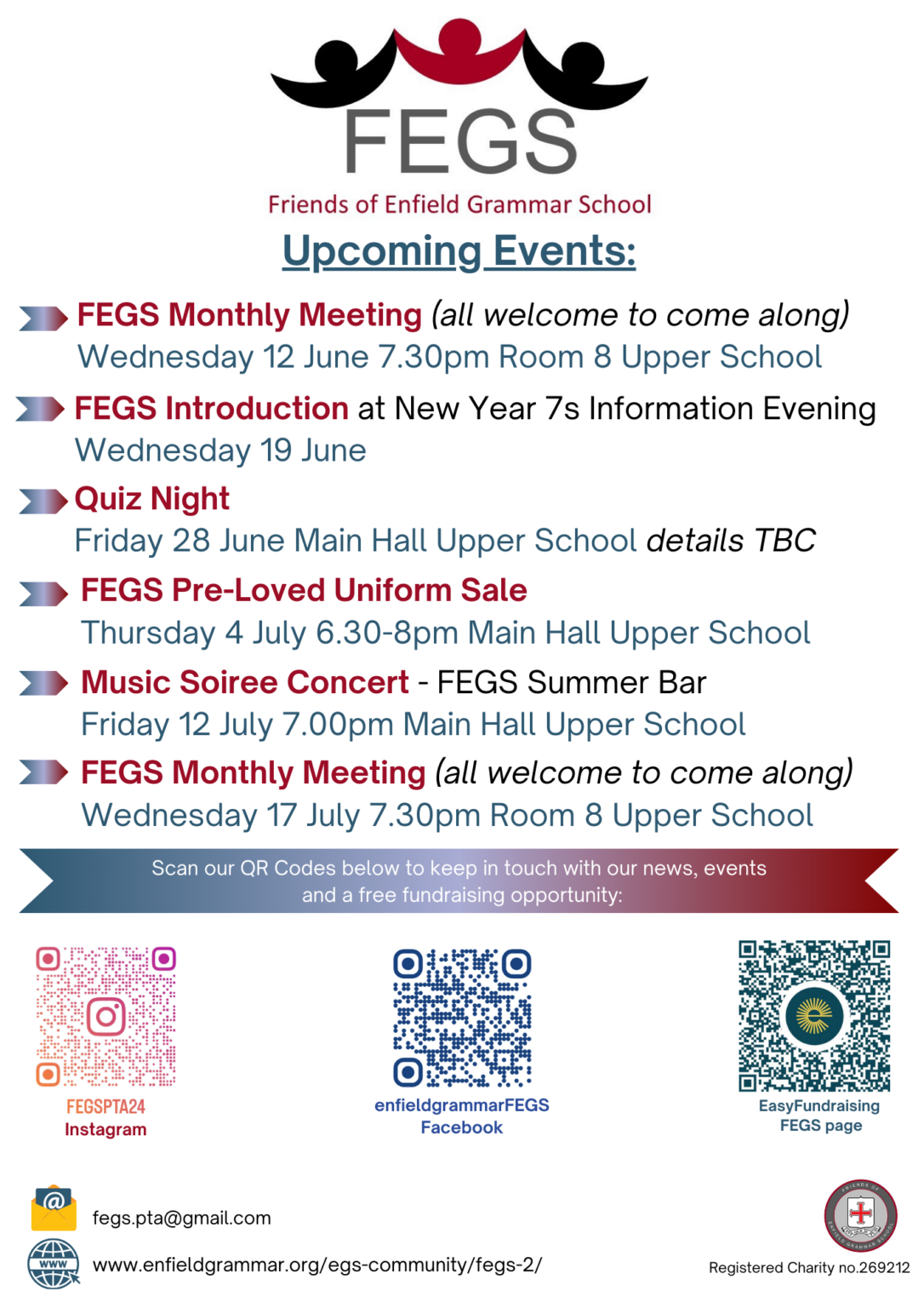 Upcoming FEGS Events….. | ENFIELD GRAMMAR SCHOOL