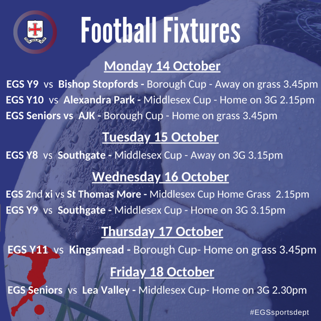 Upcoming Football Fixtures | ENFIELD GRAMMAR SCHOOL
