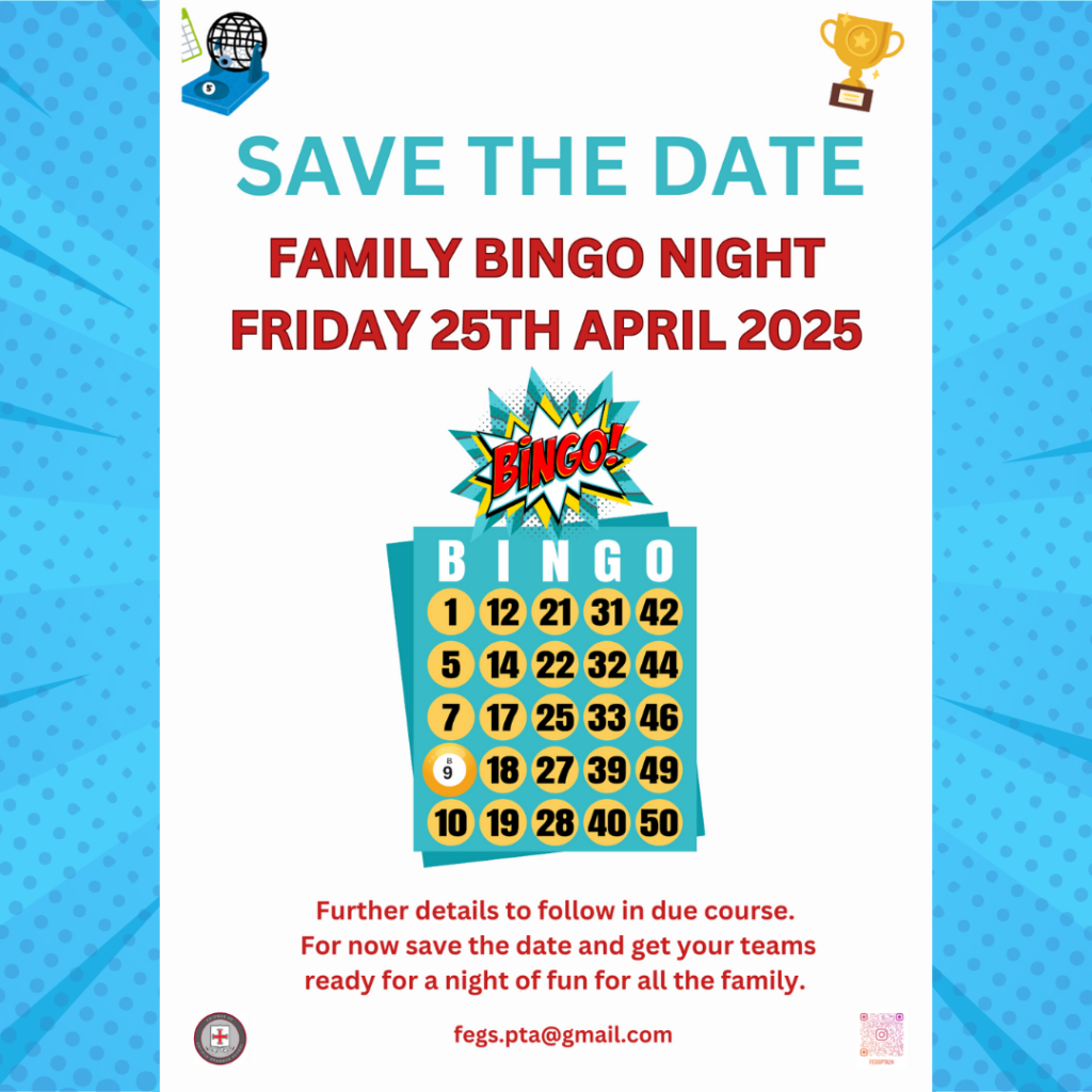 Save The Date! FEGS Family BINGO….! | ENFIELD GRAMMAR SCHOOL
