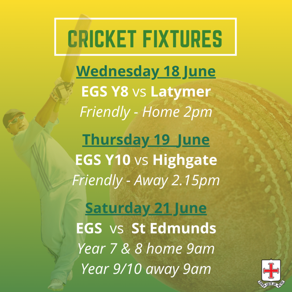 Cricket Fixtures ** Y10 Thurs game cancelled** | ENFIELD GRAMMAR SCHOOL