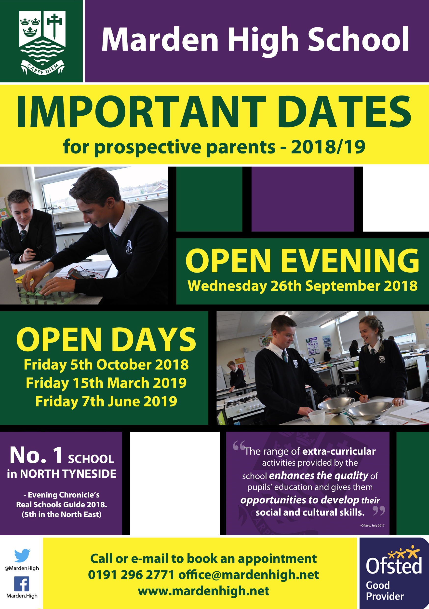 Important Dates for Your Diary | Marden High School