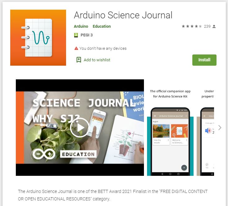 Arduino Science Journal App | ICT in Schools