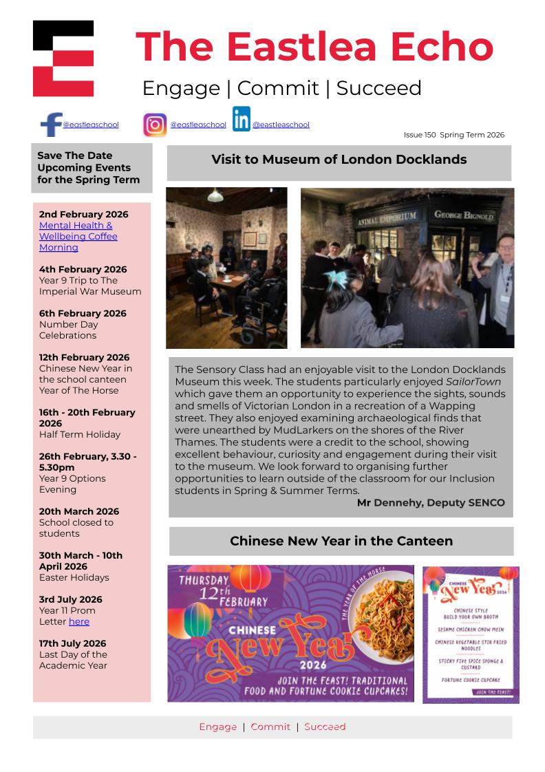 Latest News – Eastlea Community School Updates