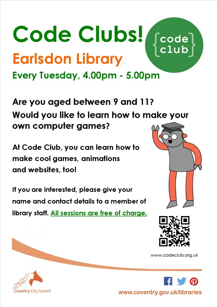 Free Code Club @ Earlsdon Library | All Souls' Catholic Primary School