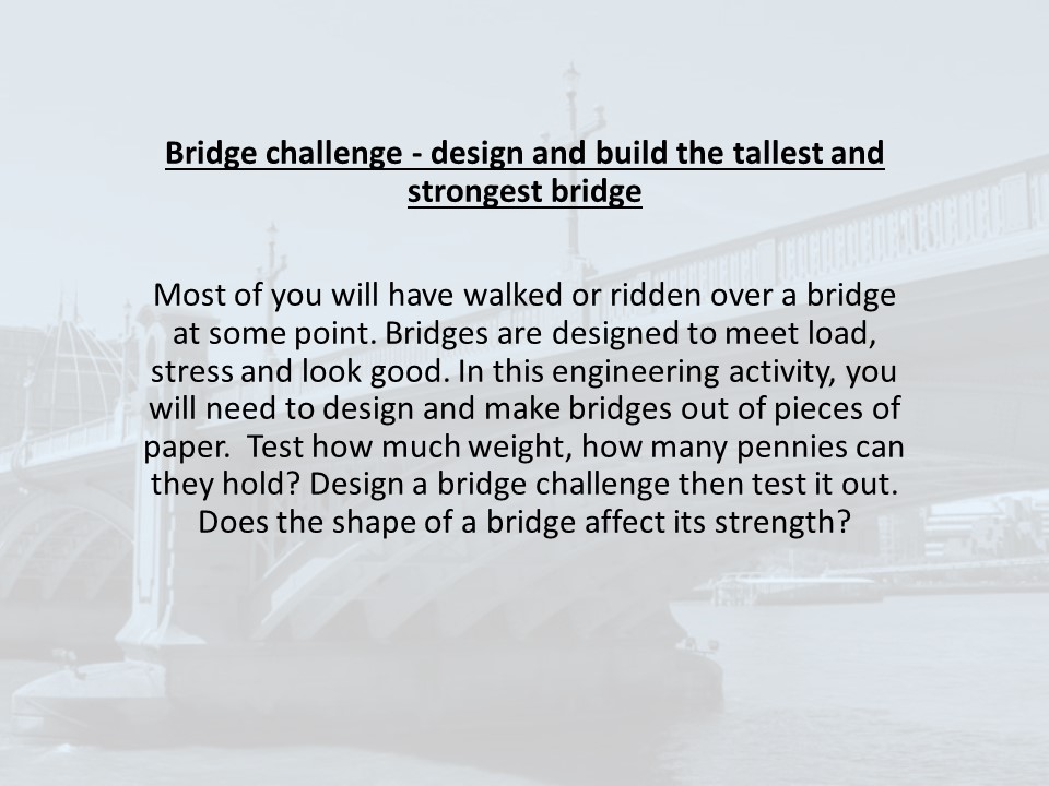 Build a Bridge Challenge | Harton Primary School