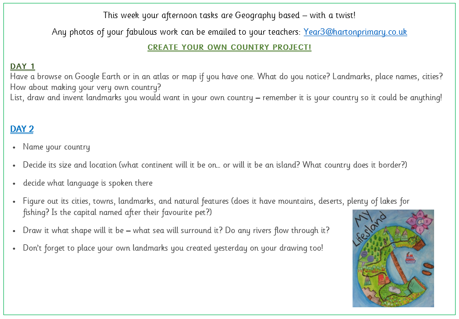Year 3 Geography Topic – WB 18.5.20 | Harton Primary School