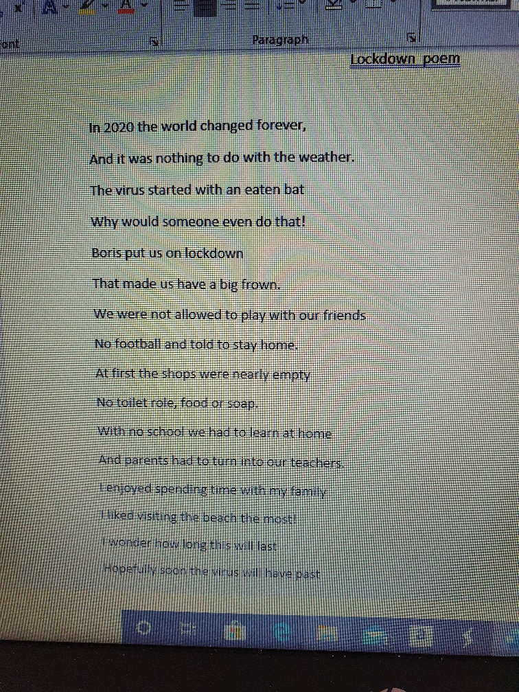 Lock Down Poetry Challenge | Harton Primary School