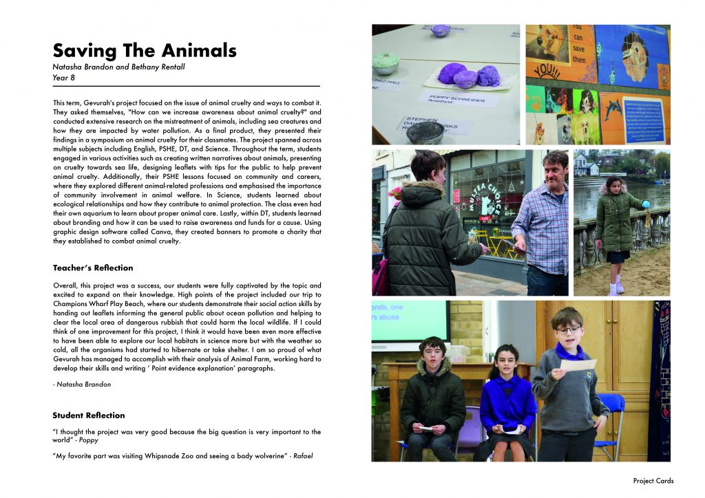 Saving The Animals Project | Gesher School