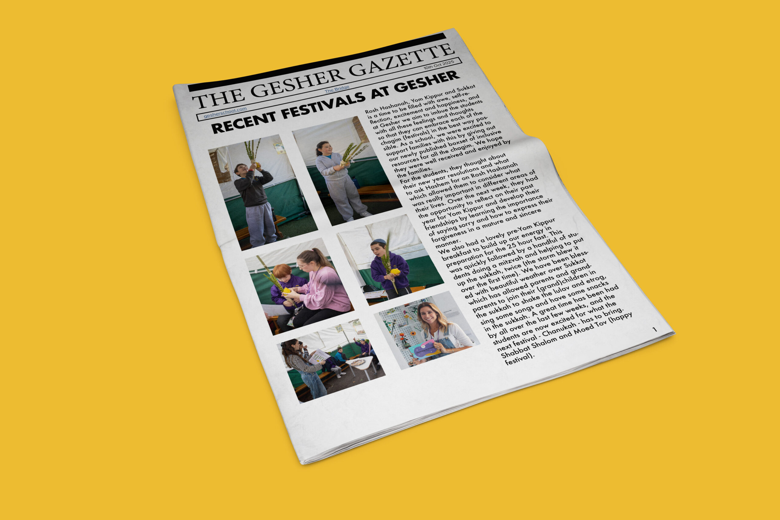 GESHER GAZETTE – 10 OCT 25 | Gesher School