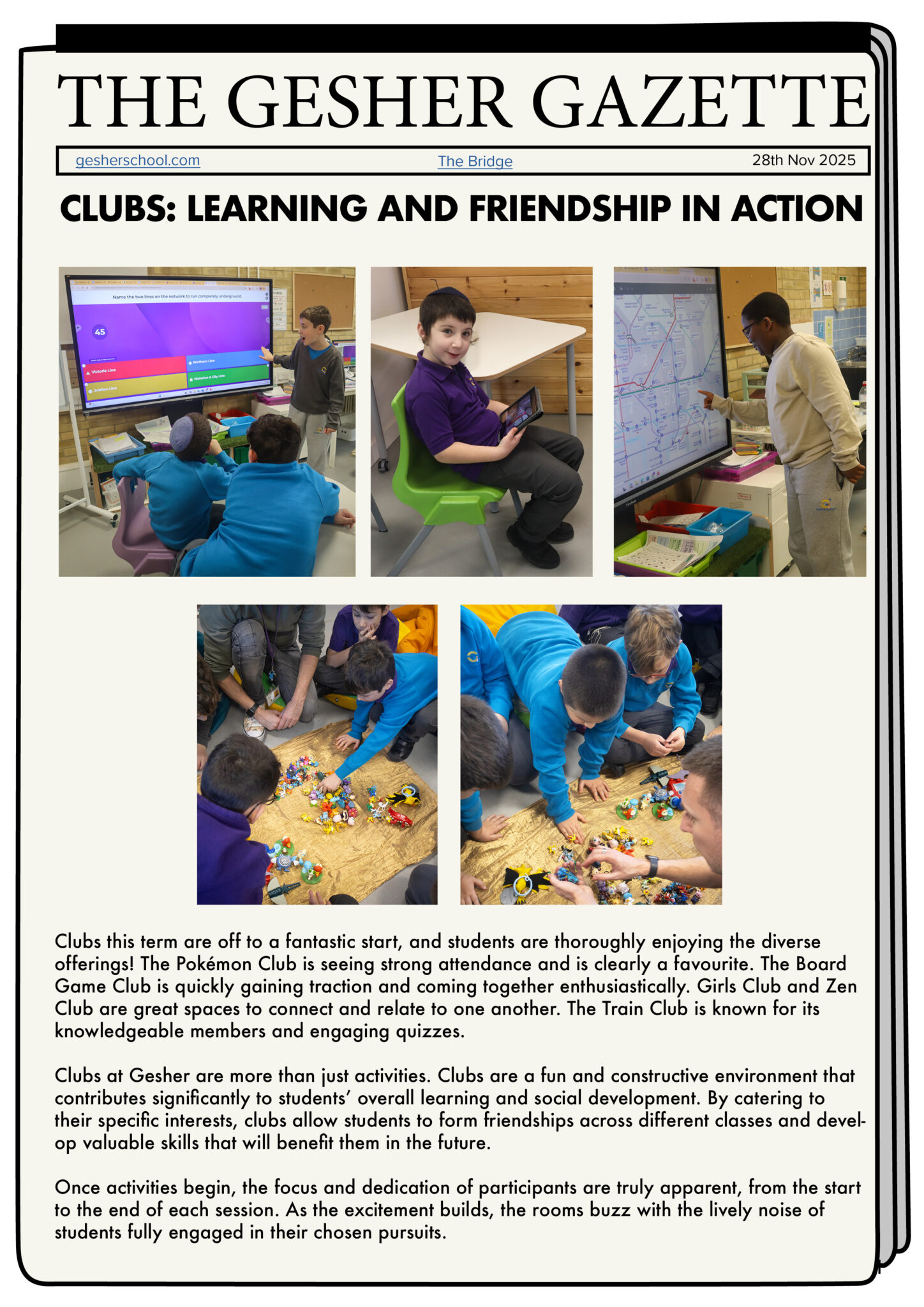 GESHER GAZETTE – 28 NOV 25 | Gesher School