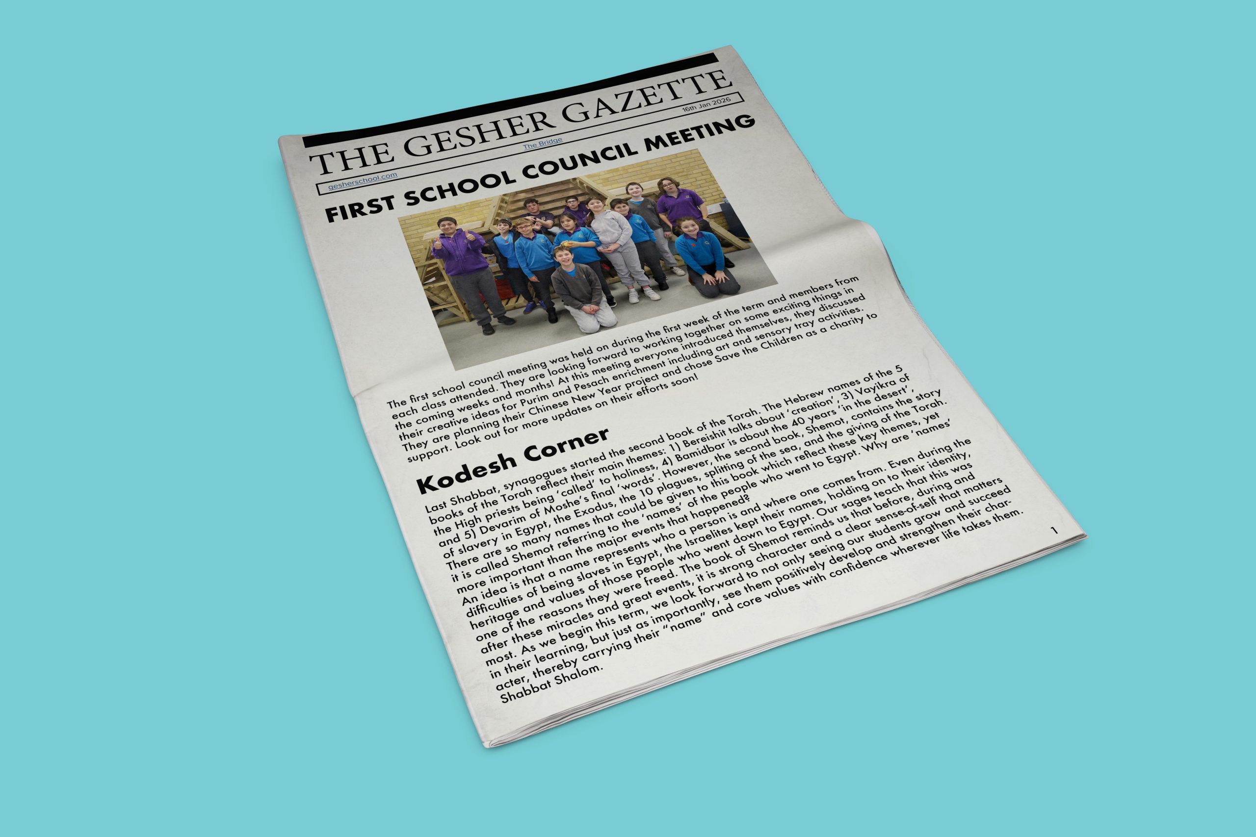 GESHER GAZETTE – 16 JAN 26 | Gesher School