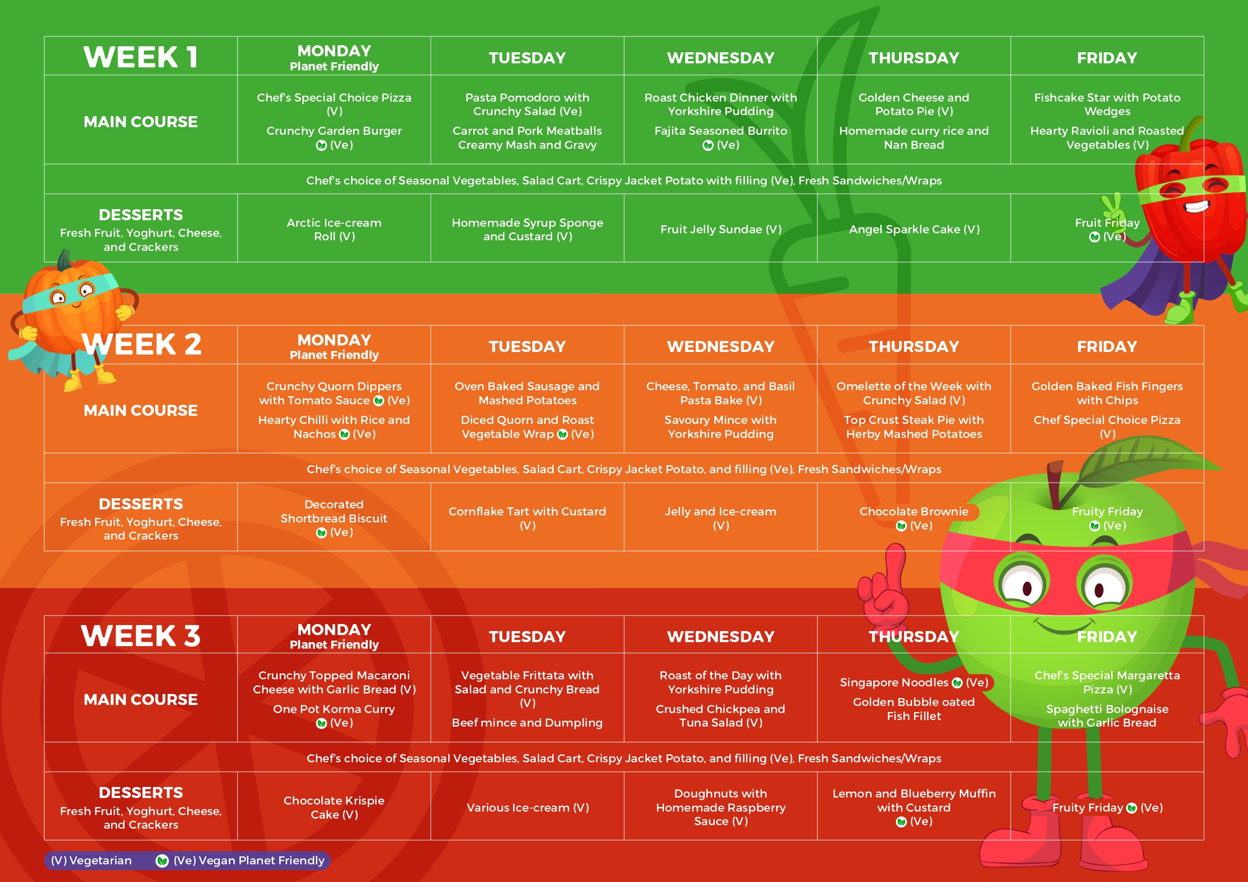 New School Menu from September 2023 | Laygate School