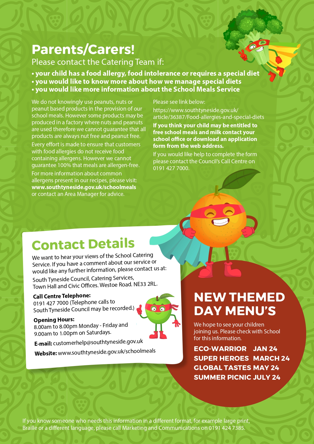 New School Menu from September 2023 | Laygate School