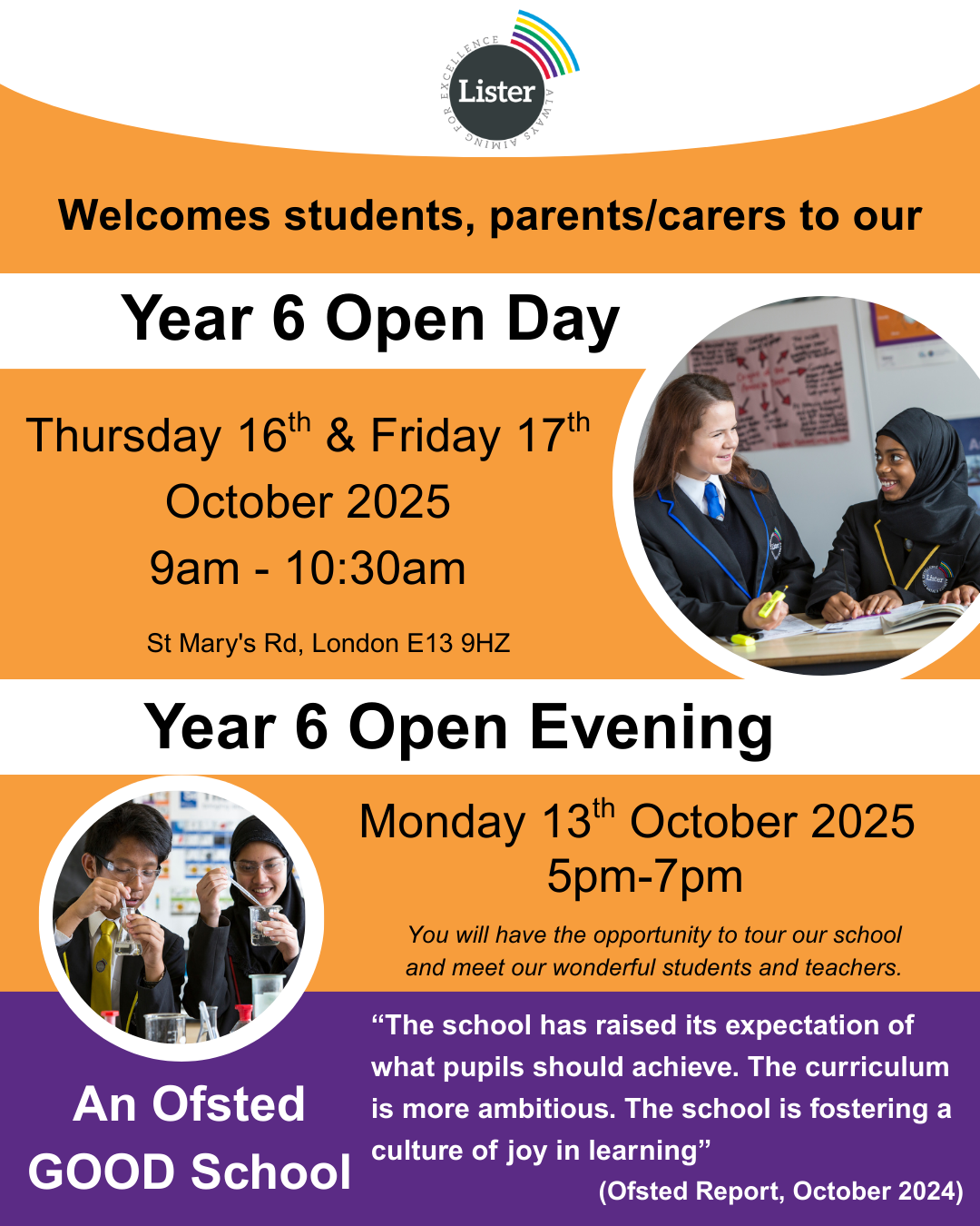 Lister Community School – Always aiming for excellence