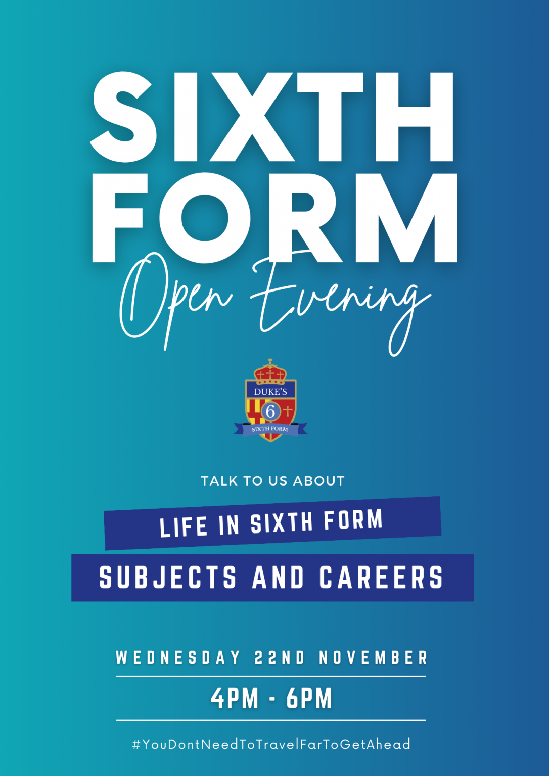 Sixth Form Open Evening – Do you have your boarding pass? | NCEA Duke's ...