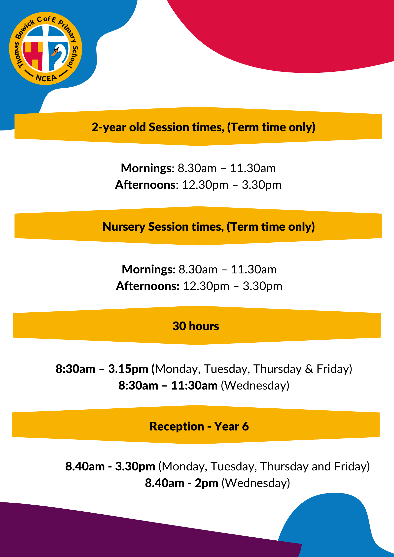 Our School Day | NCEA Thomas Bewick CofE Primary School