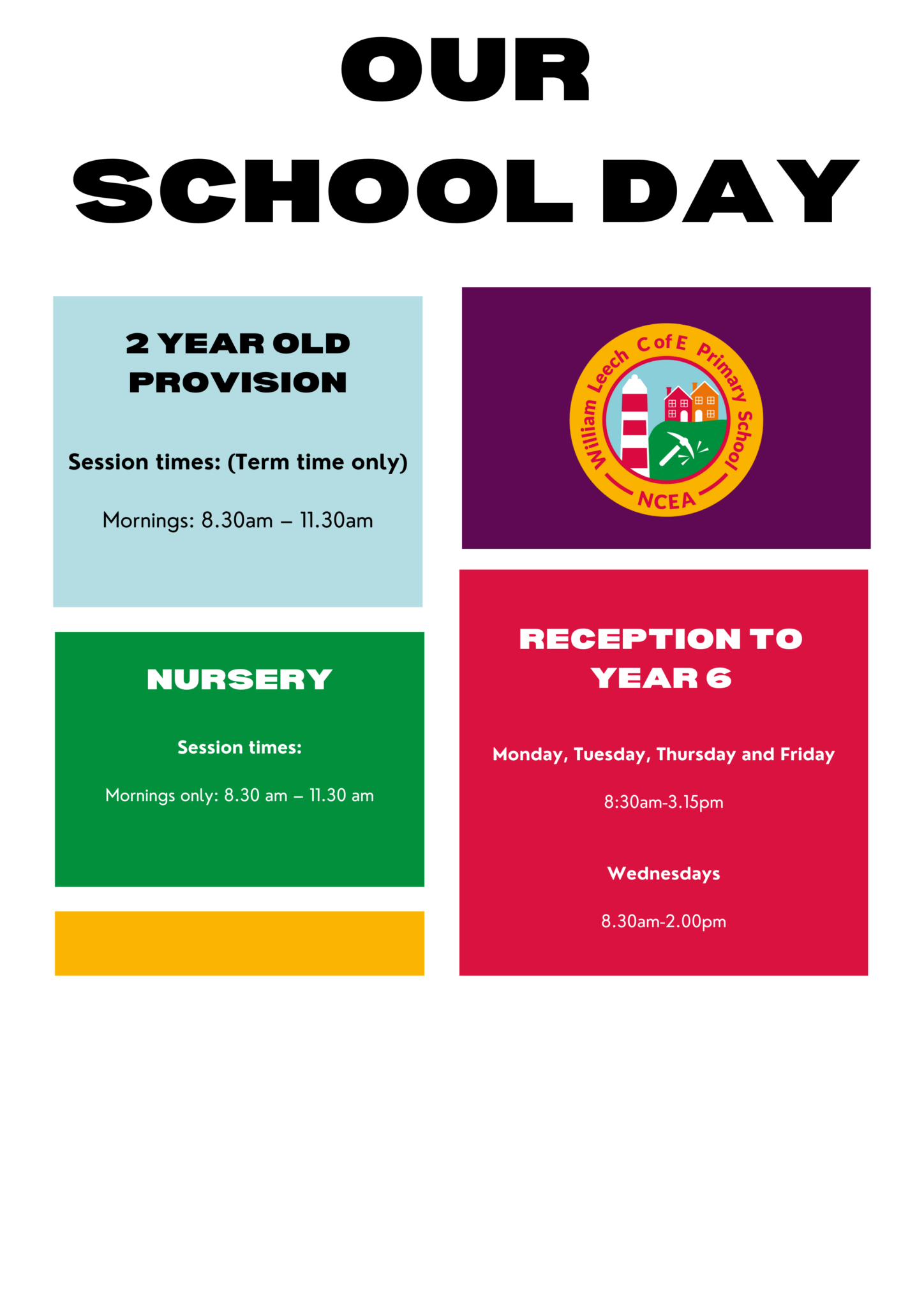 Our School Day | NCEA William Leech CofE Primary School