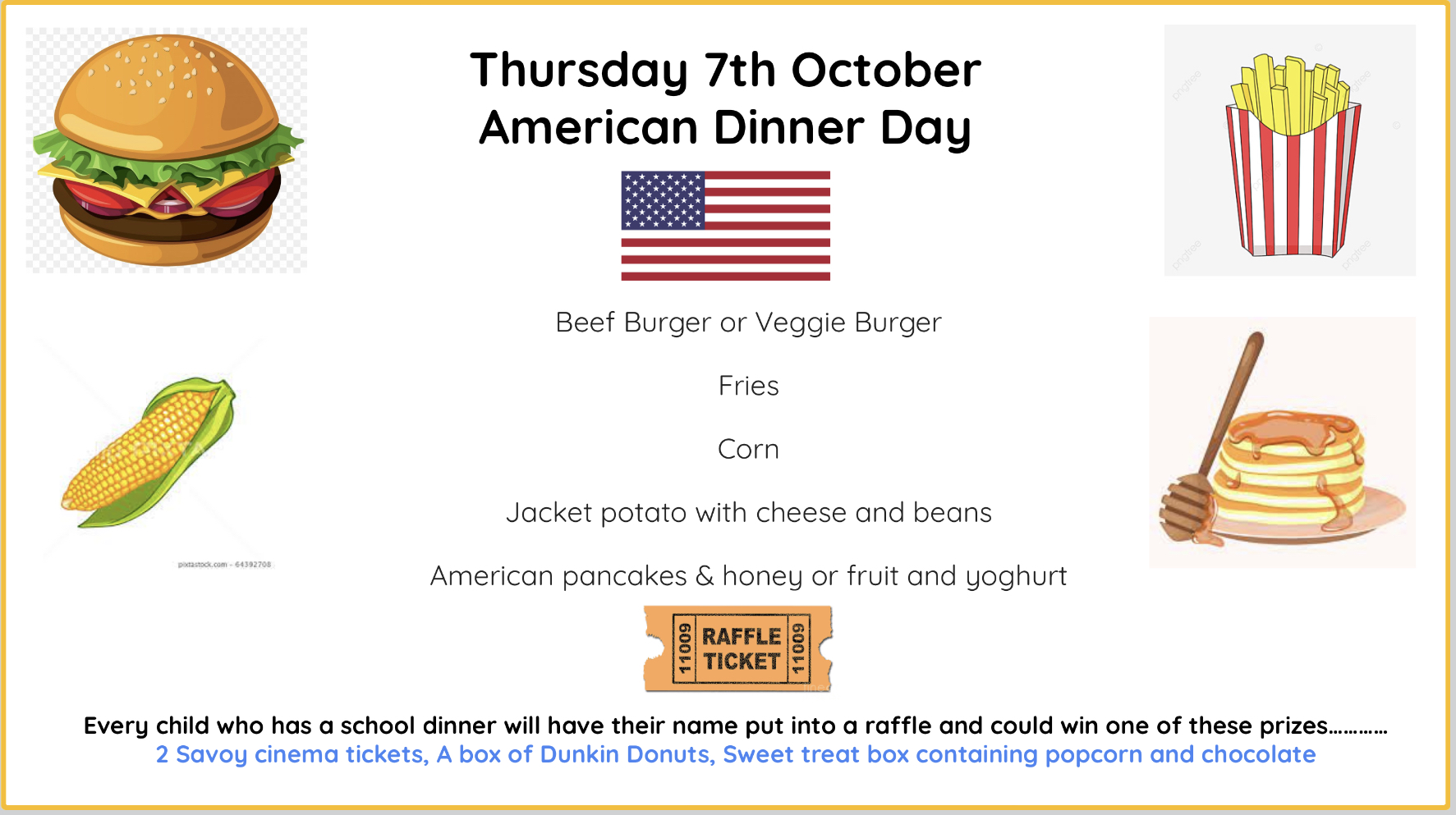 Thursday 7th October- American dinner day! | Plover School