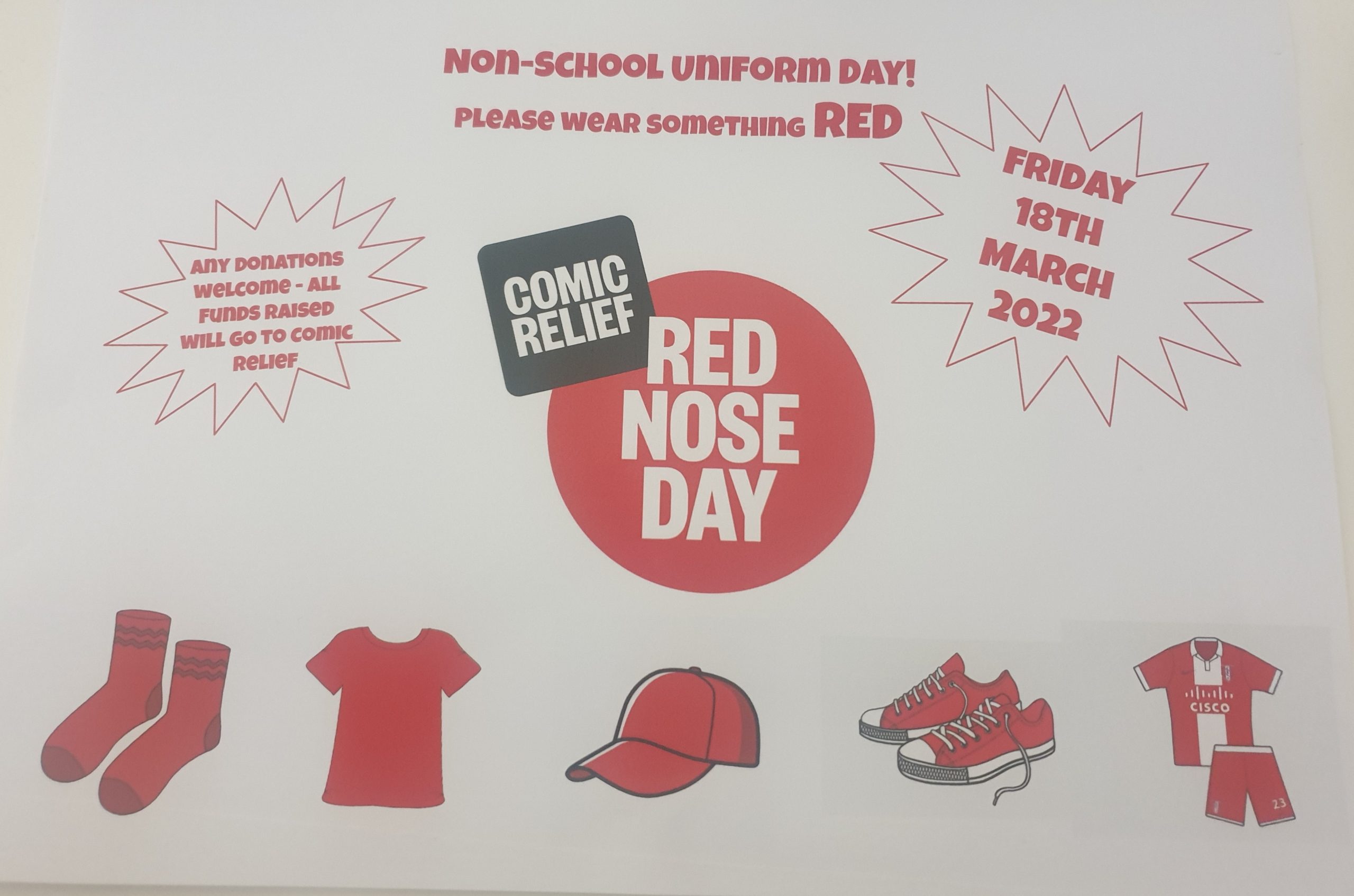 Comic Relief – Wear something Red! | Plover School