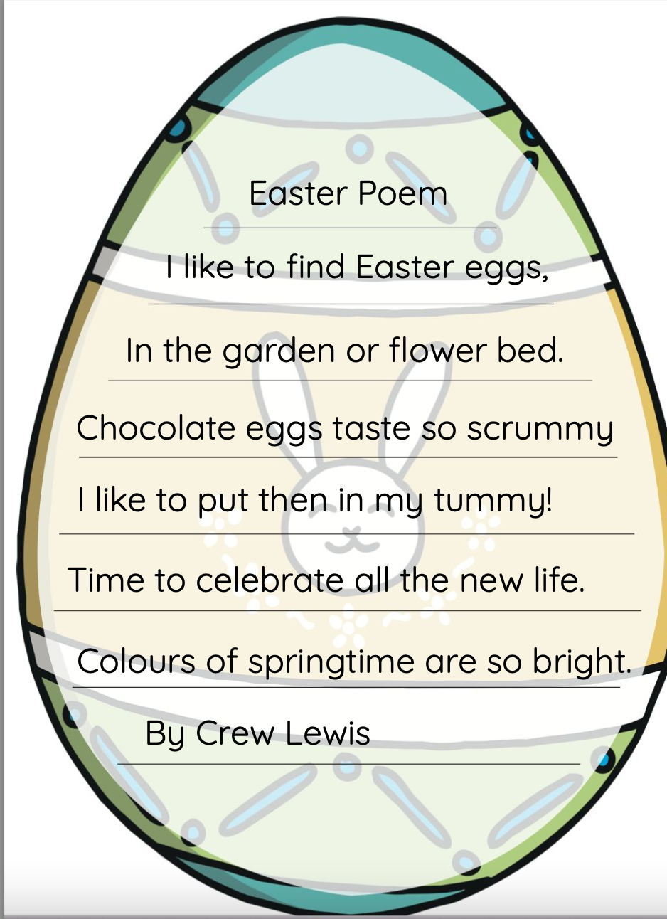 Our Easter Shape Poem | Plover School