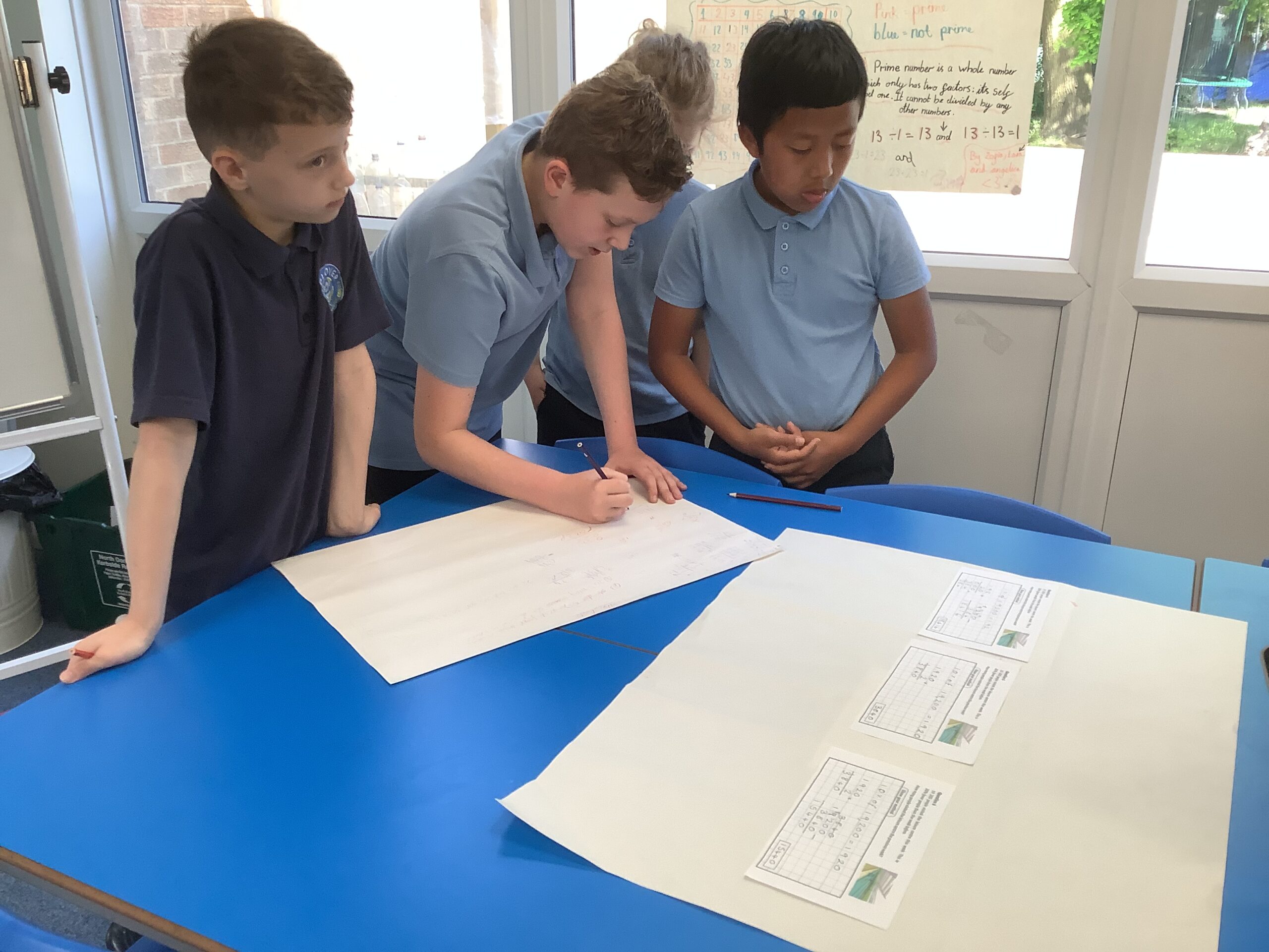 6R working hard in math revision | Plover School