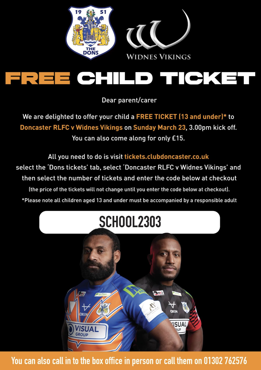 The Dons – FREE U13’s Rugby Tickets | Plover School