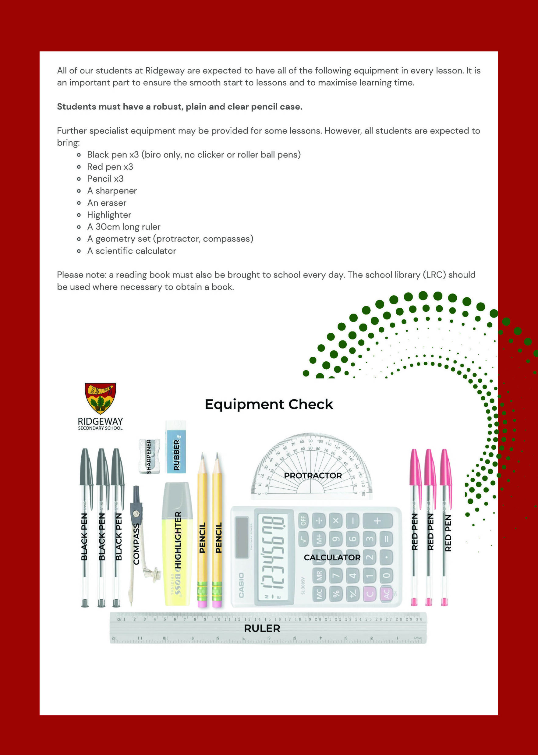 Uniform & Equipment | Ridgeway Secondary